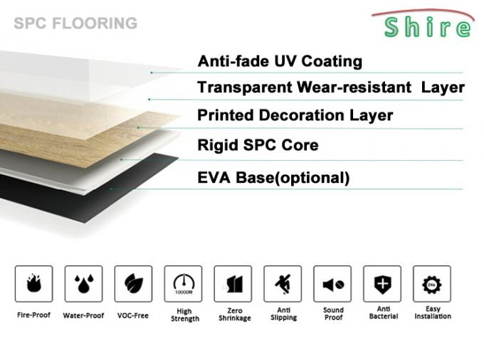 Sound Absorption Rigid Core Vinyl Plank Flooring Waterproof For Living Room